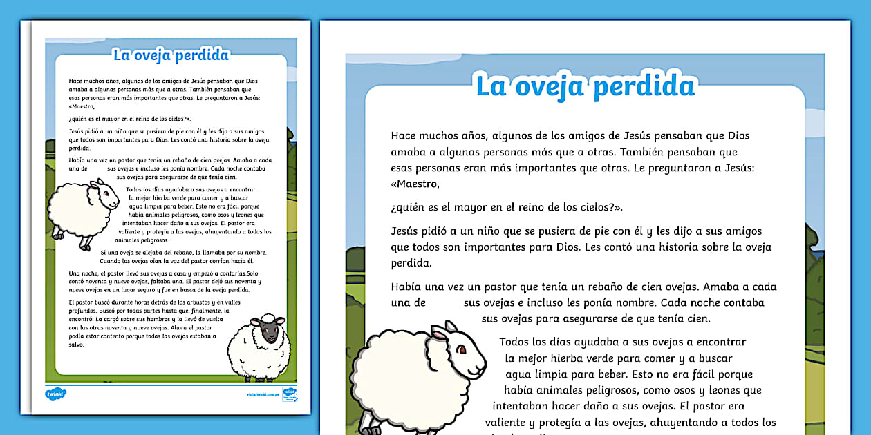 Lectura: La oveja perdida | Recursos Educativos Twinkl