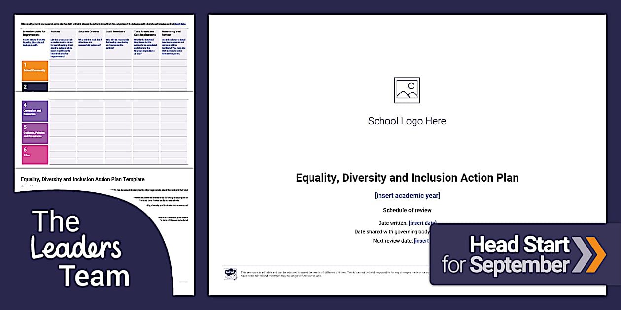 Equality and Diversity Action Plan Template - Leaders
