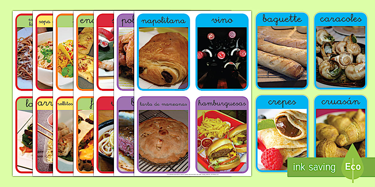Tarjetas de vocabulario: La comida del mundo - Twinkl