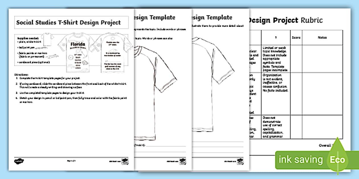 Social Studies T-Shirt Design Project With Rubric - Twinkl