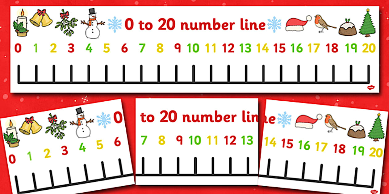 Christmas Number Line Banner (0-20) (teacher made) - Twinkl