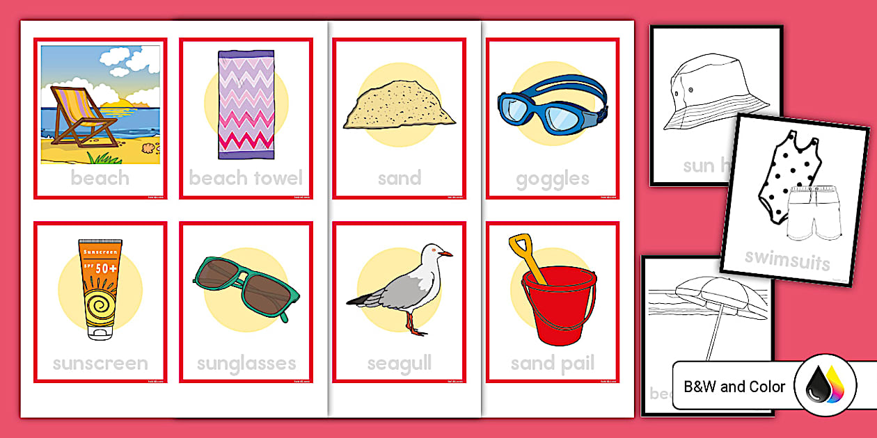 Beach Dramatic Play Tracing Word Cards (Teacher-Made)