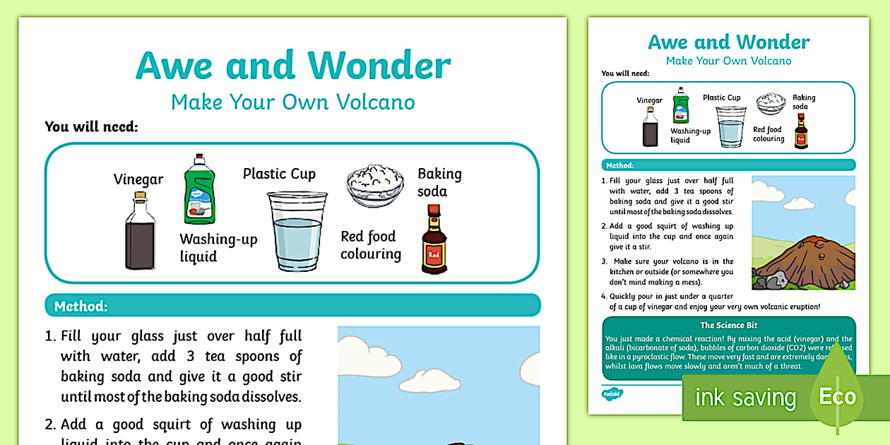 Lava Flow Volcanoes Awe and Wonder Science Activity - Twinkl