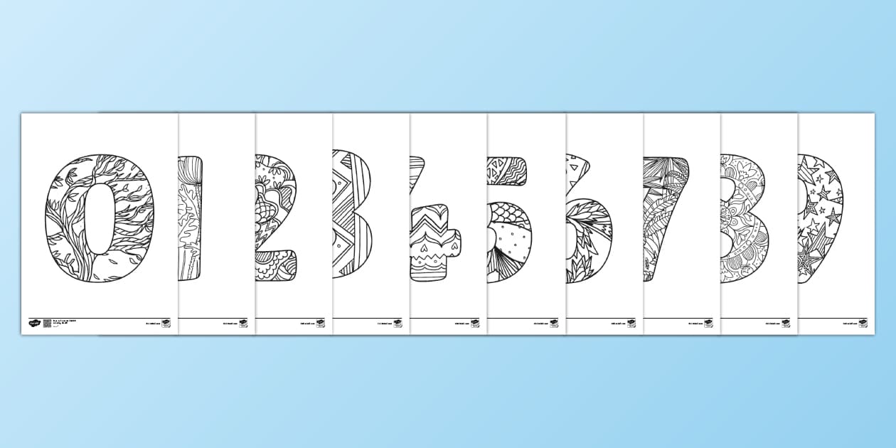 Mindfulness Colouring Numbers - Health and Wellbeing