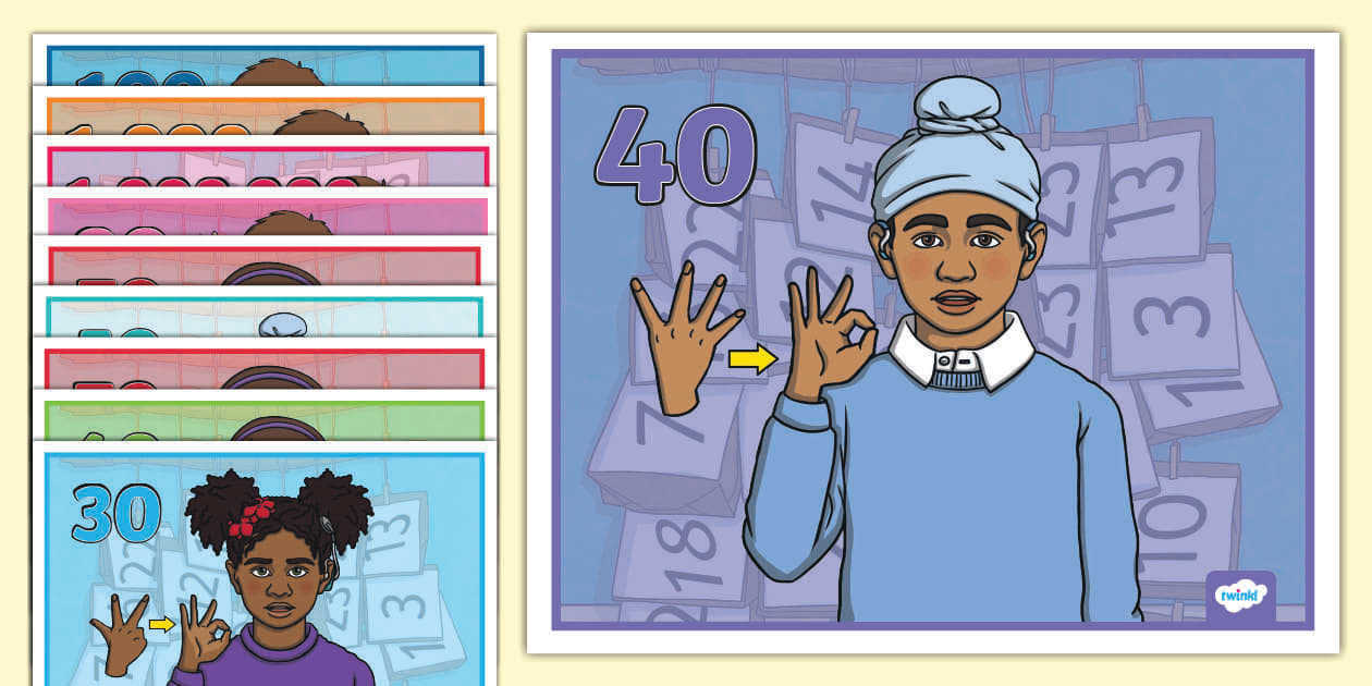 Números del 30 al millón (Lengua de Señas Argentina) -Twinkl