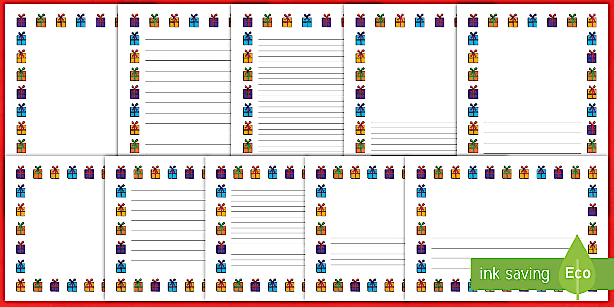 Present (Gift) Page Borders (teacher made) - Twinkl