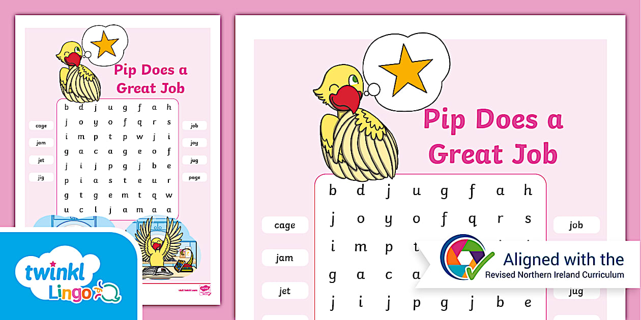 Pip Does a Great Job 'j' Word Search (teacher made) - Twinkl