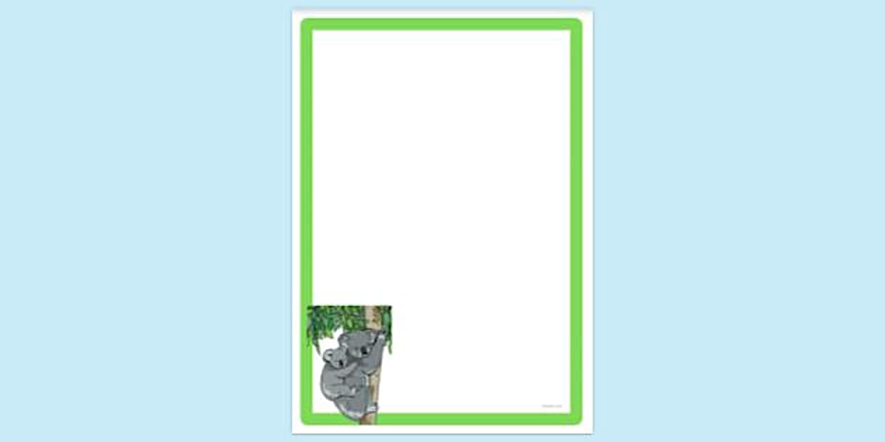 Simple Blank 2 Koalas Page Border | Page Borders | Twinkl