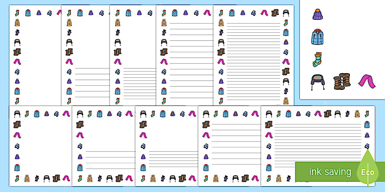 Editable Winter Clothing Page Border Pack - Twinkl