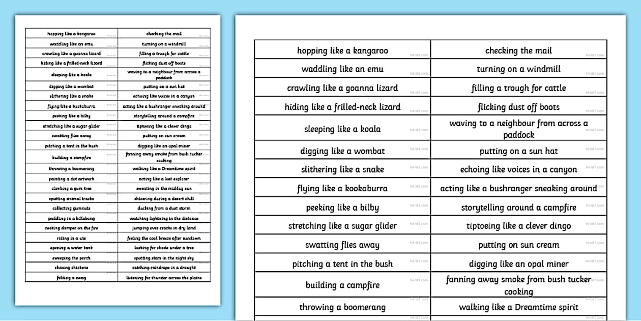 Australian Outback Charades Activity (teacher made) - Twinkl