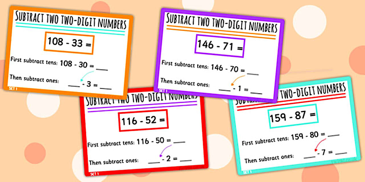 Subtract Two Digit Numbers Crossing 100 But Not 10 KS1 Maths
