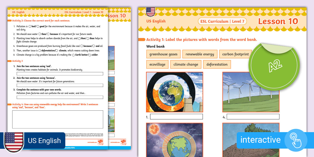 ESL Curriculum Level 7, Lesson 10 Worksheet (Lehrer gemacht)
