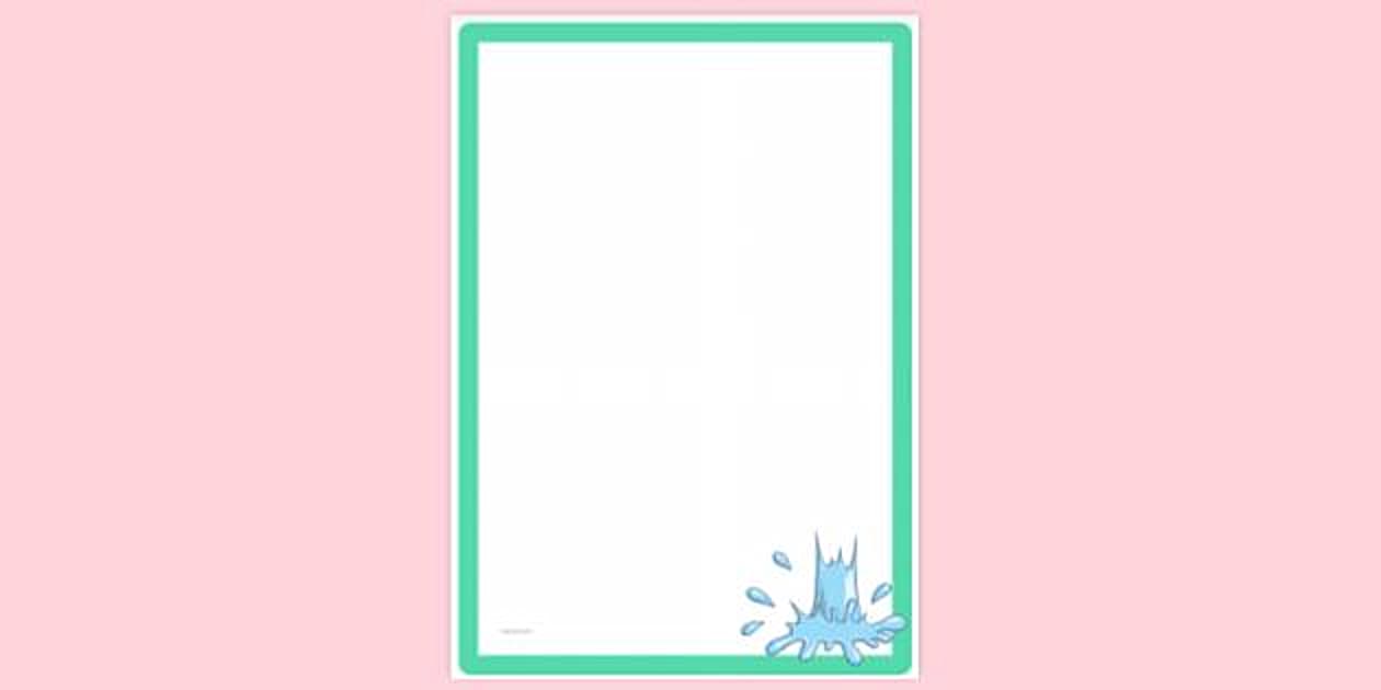 Simple Fresh Water Page Border | Page Borders | Twinkl