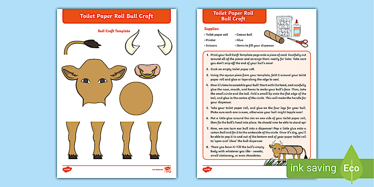 Toilet Paper Roll Bull Craft | Twinkl Craft Activities