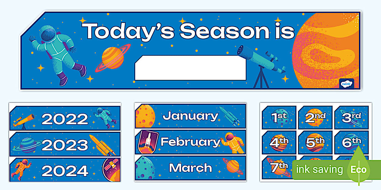 Space Themed Today's Date Display Pack (teacher made)