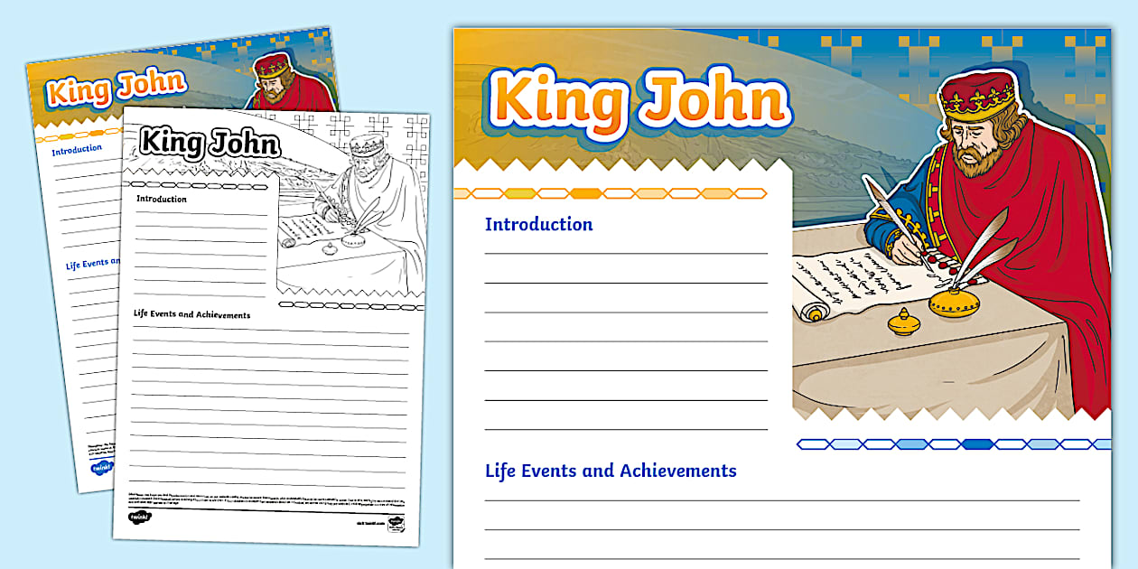 King John Biography Template (teacher made) - Twinkl