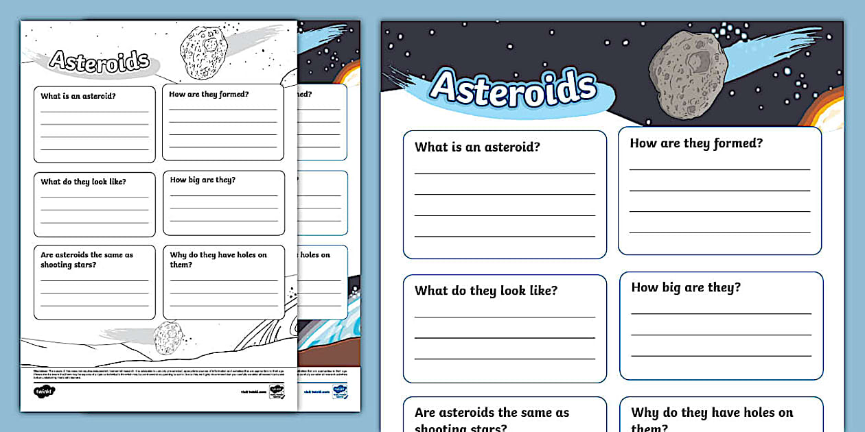 KS1 Asteroids Fact File Template (teacher made) - Twinkl