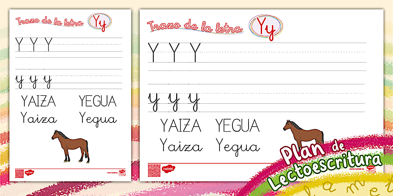 Plan de lectoescritura: La letra Y - Trazo - Twinkl