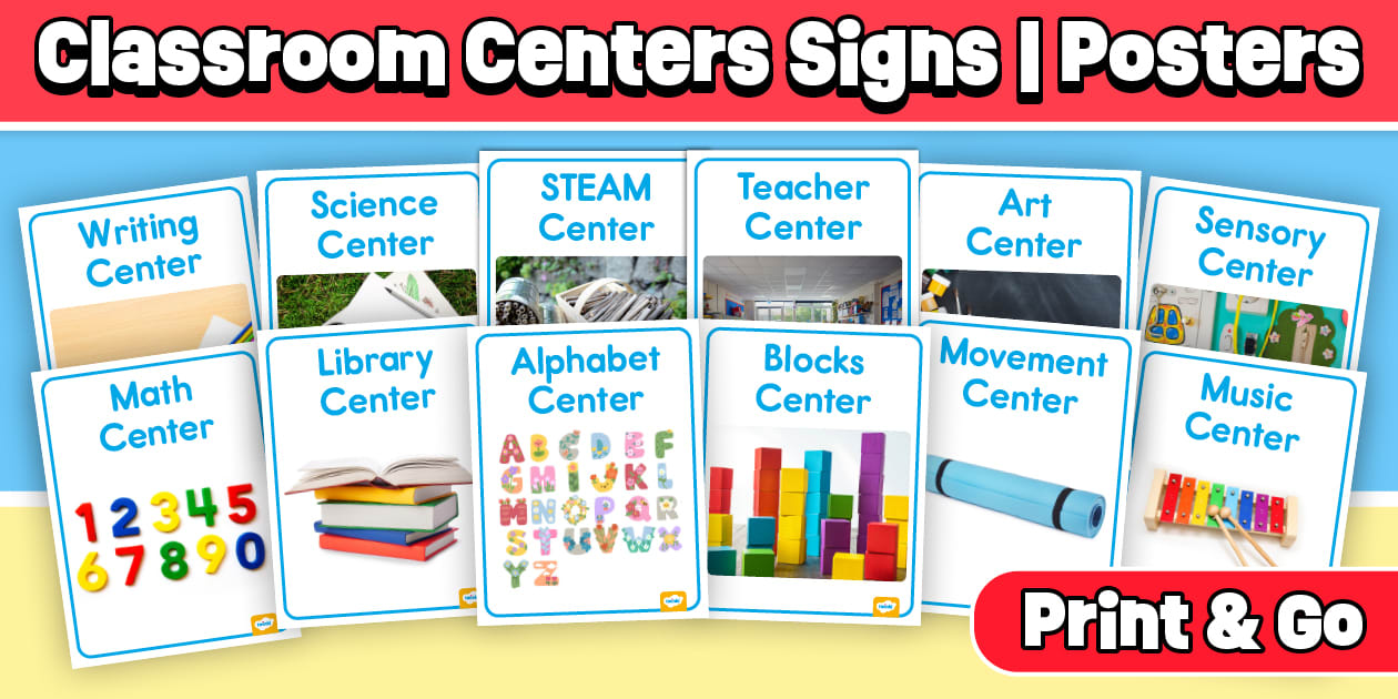 Classroom Centers Signs | Posters