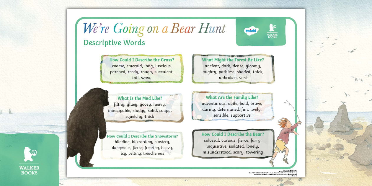 We're Going on a Bear Hunt Descriptive Word Mat
