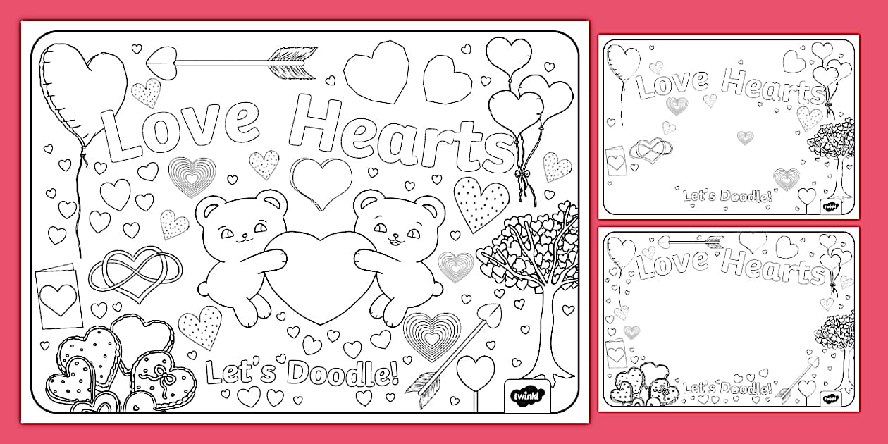 Love Heart Colouring Pages - KS1 (teacher made) - Twinkl