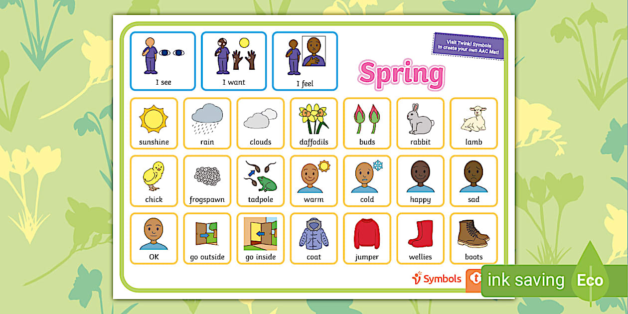 Twinkl Symbols: Spring AAC Mat (teacher made) - Twinkl