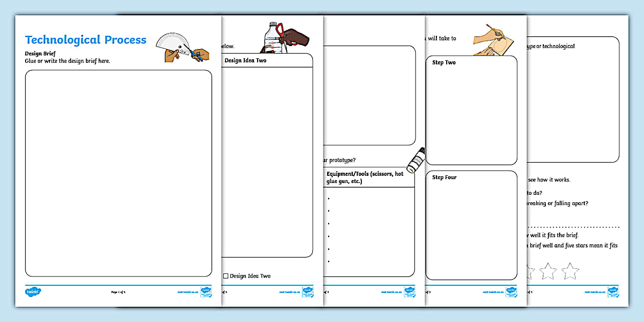 Level 1 Technological Process Worksheets (teacher made)