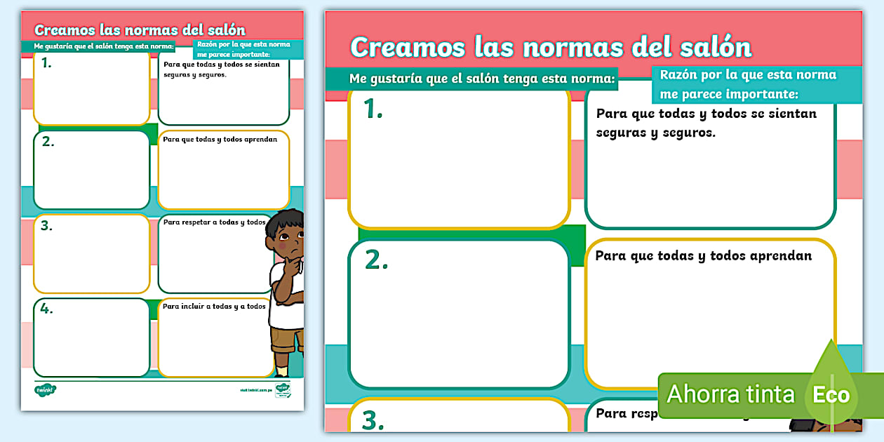 Creación de las normas del salón (teacher made) - Twinkl