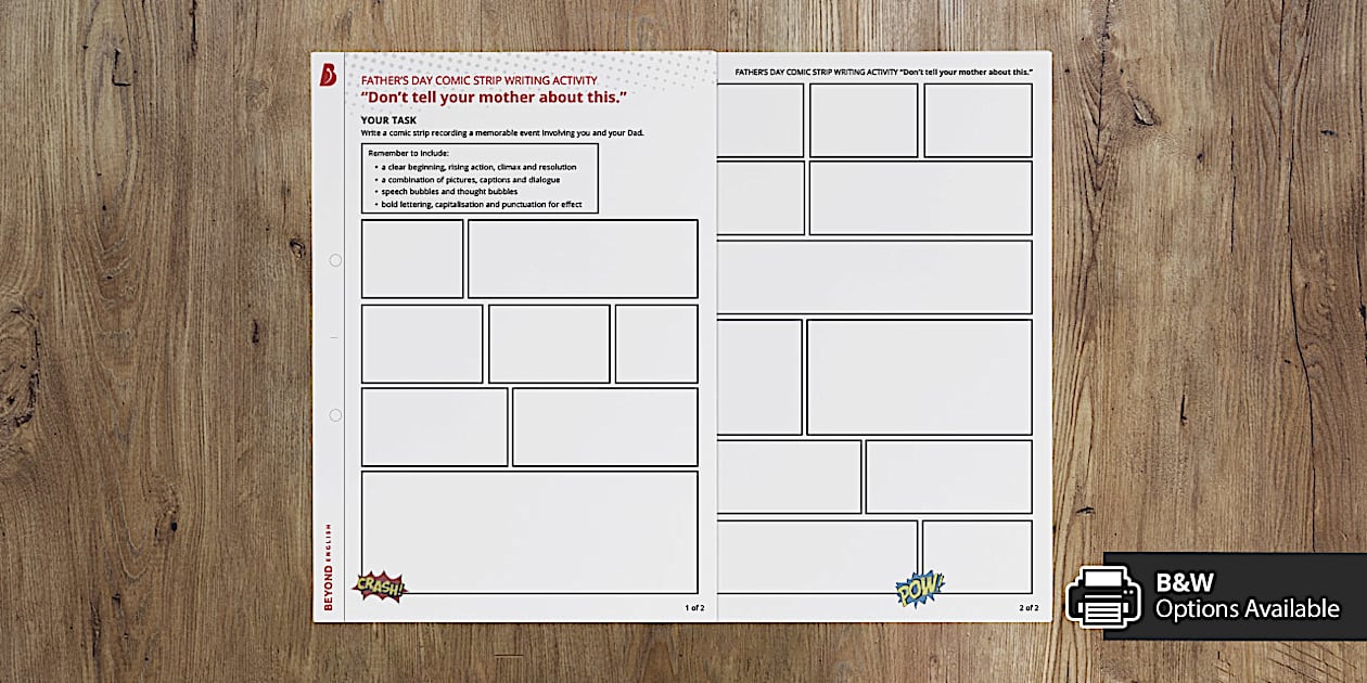 Father's Day Comic Strip Writing Activity | Teacher Made