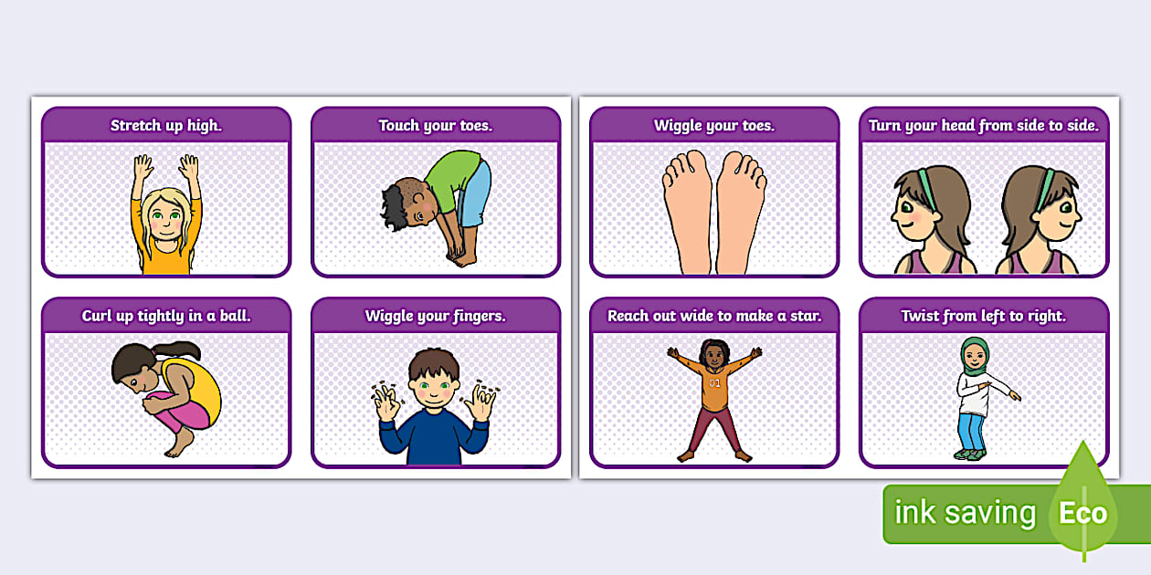 Stretches Brain Break Action Cards (teacher made) - Twinkl