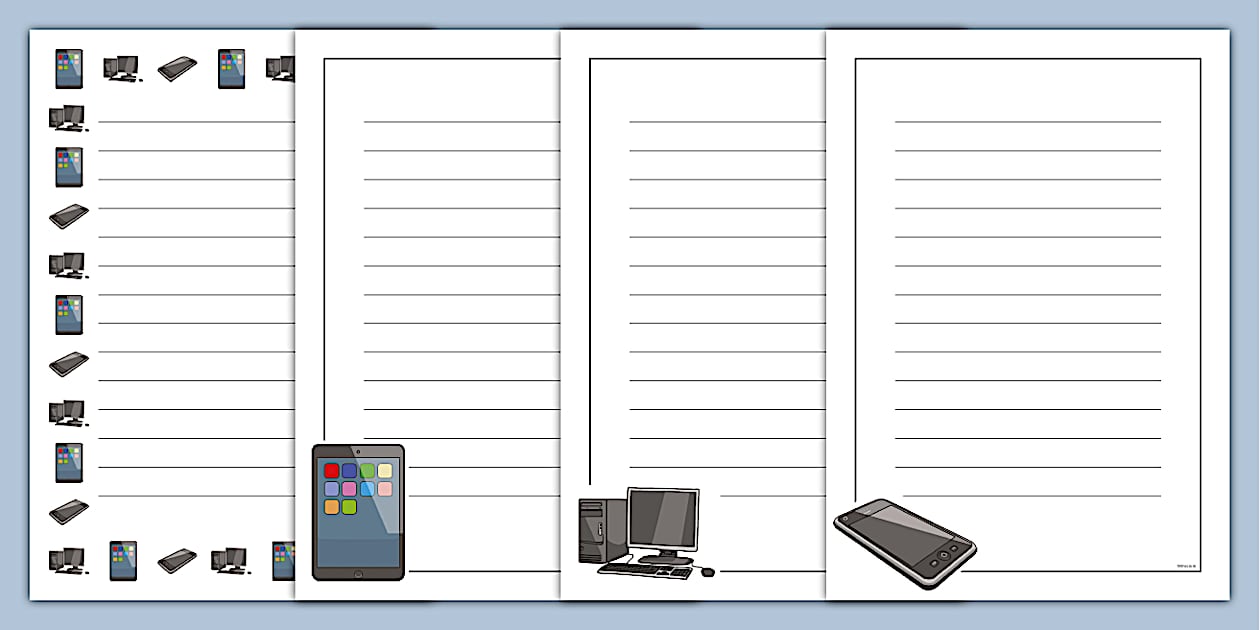 KS1 Computing Full Page Borders (Portrait) - Twinkl