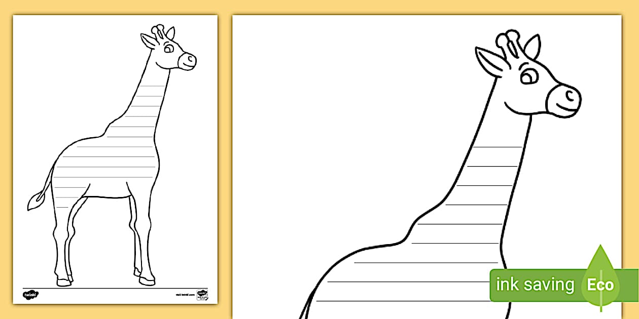 Giraffe Writing Template (Teacher-Made) - Twinkl