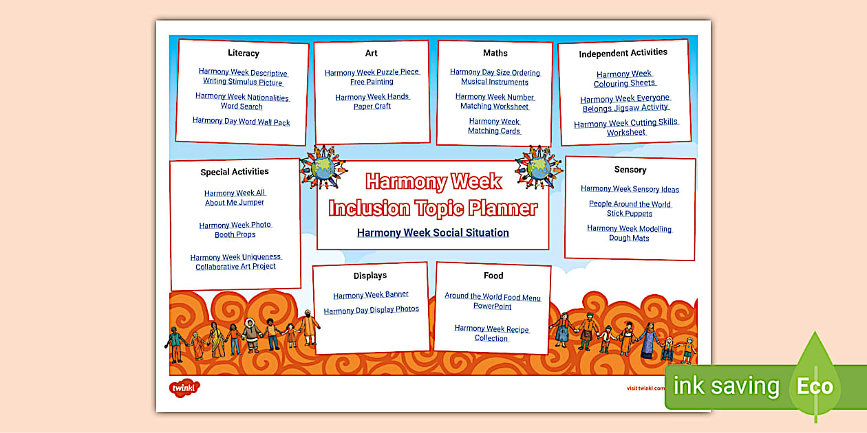 Harmony Week Inclusion Topic Planner (teacher made) - Twinkl