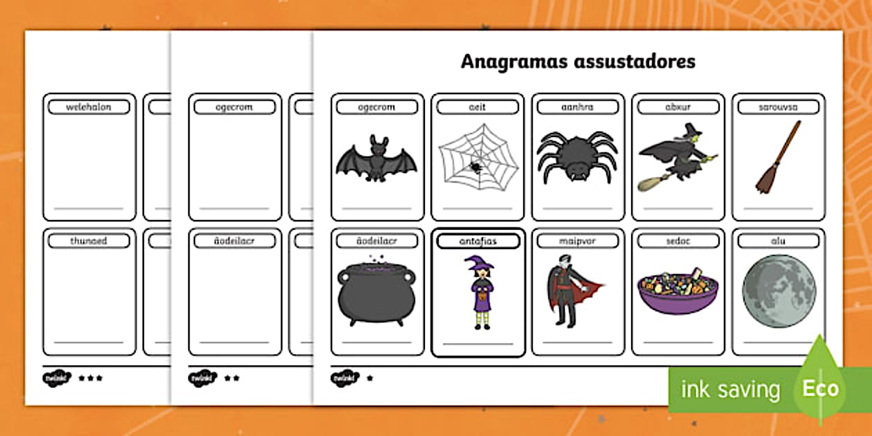 Anagramas de Halloween (teacher made) - Twinkl