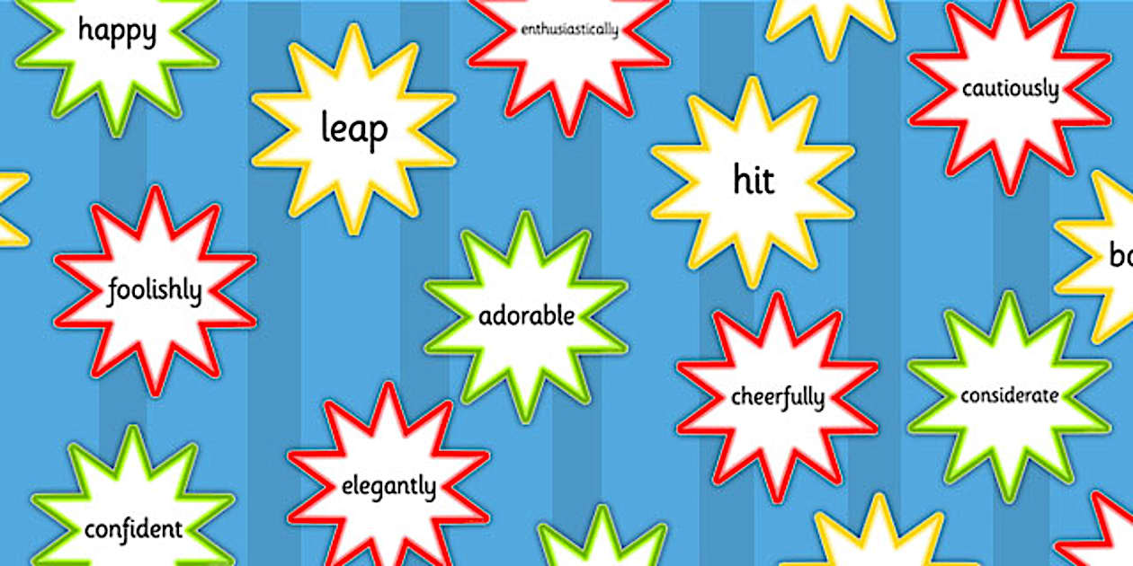 Verb Adverb and Adjective Cut Outs - Twinkl