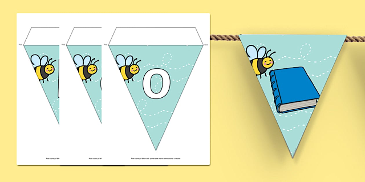 Editable Bee Themed Book Corner Display Bunting - Twinkl
