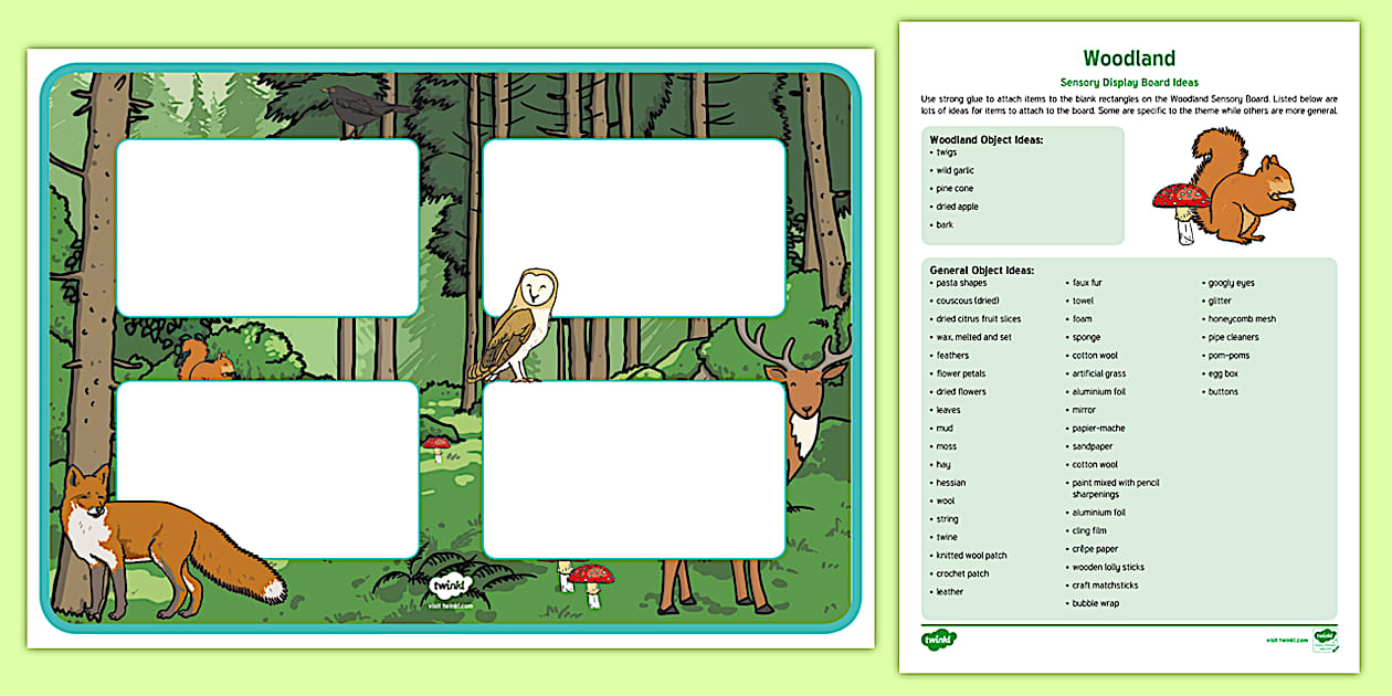 Woodland Sensory Board (teacher made) - Twinkl