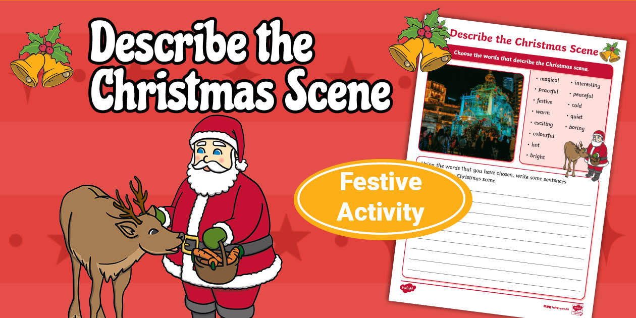 Describe the Christmas Scene Worksheet