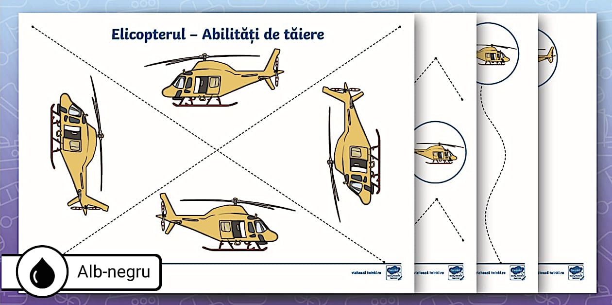 Elicopterul – Abilități de tăiere și decupare - Twinkl