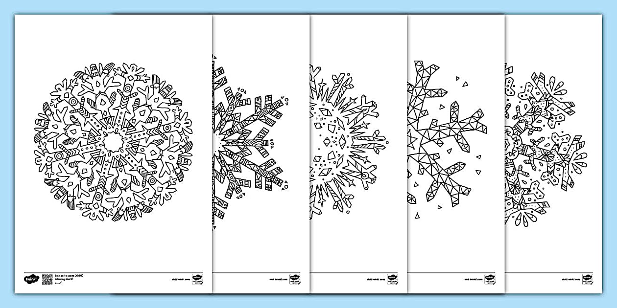 Mindfulness Coloring Snowflakes (Teacher-Made) - Twinkl