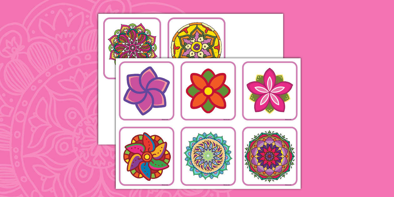Rangoli Matching Cards (teacher made) - Twinkl