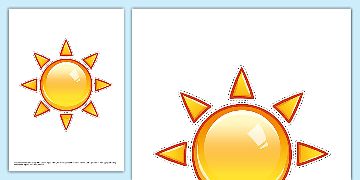 Sun Emoticon Cut-Out (teacher made) - Twinkl