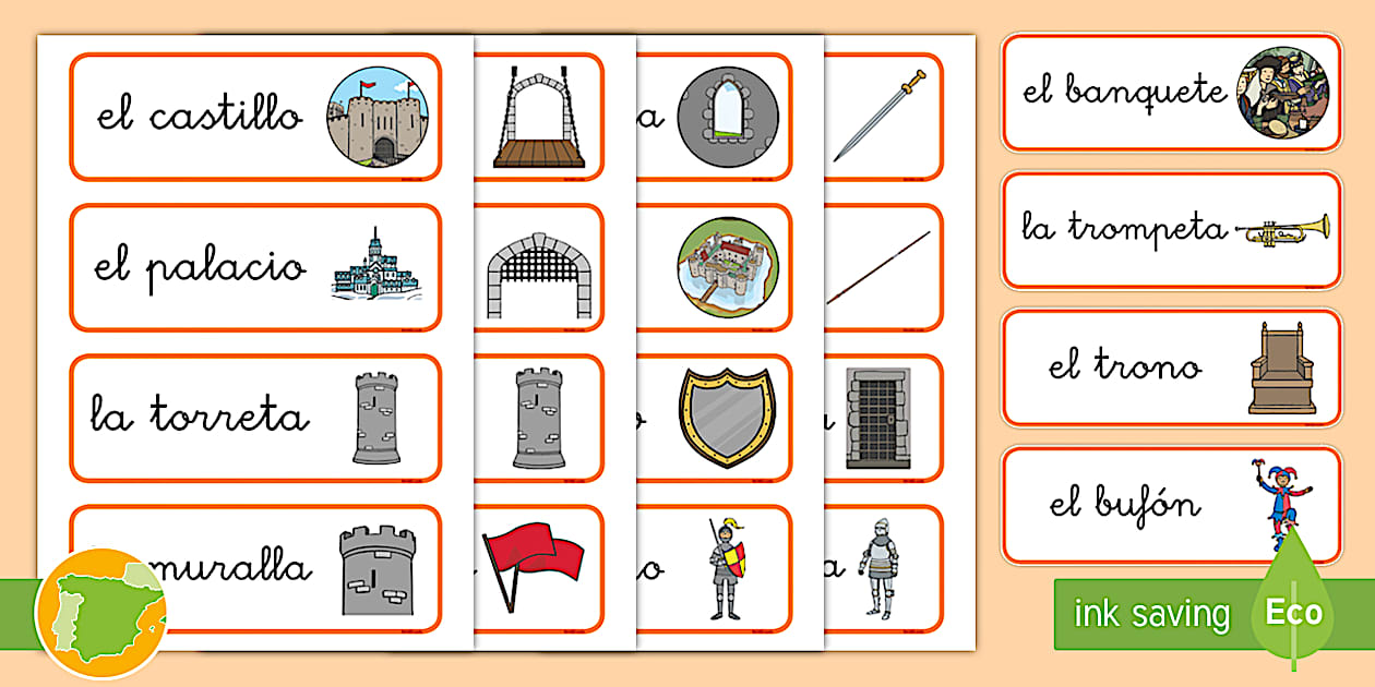 Tarjetas de vocabulario: Los castillos medievales