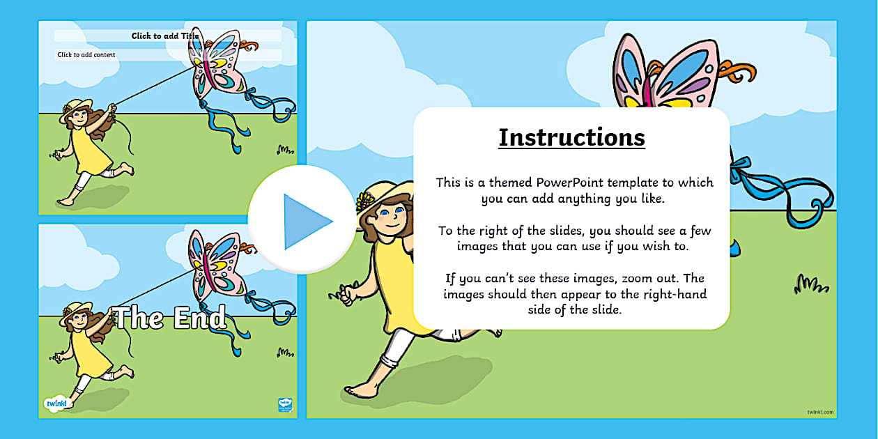 Kite Themed Editable PowerPoint Template (teacher made)