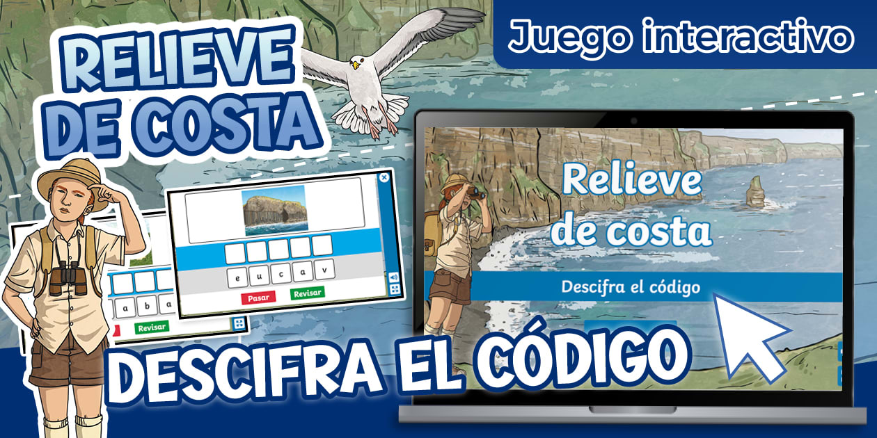 Juego interactivo: Descifra el código - Relieve de costa