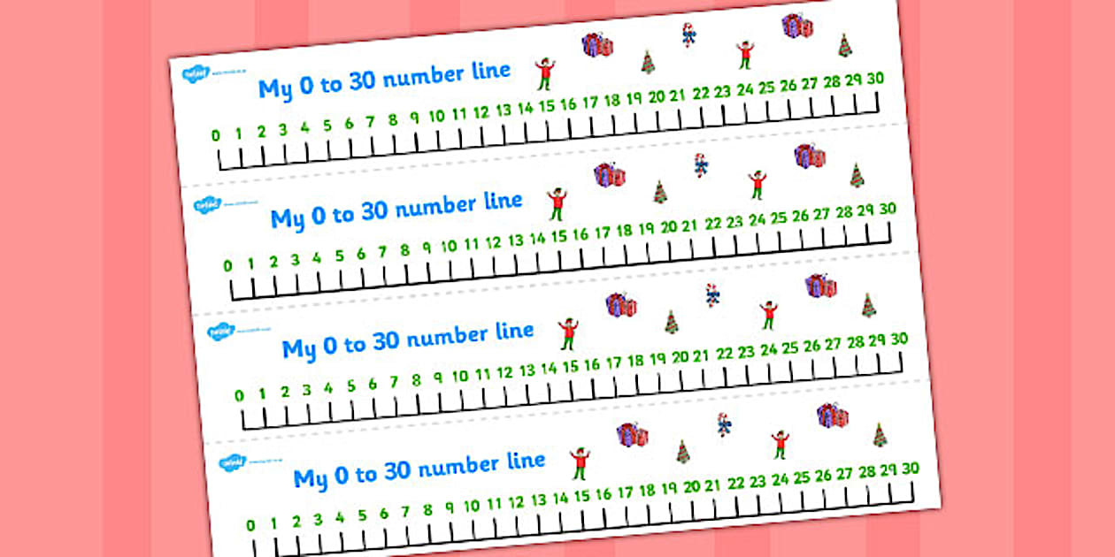 Elf Themed Number Lines 0-30 (teacher made) - Twinkl