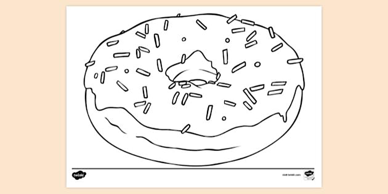 Easy Food Colouring Page - Colour a Doughnut - Resource