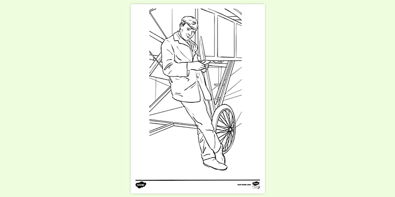 Harry Ferguson Front of Plane Colouring Sheet Colouring | Colouring Sheets