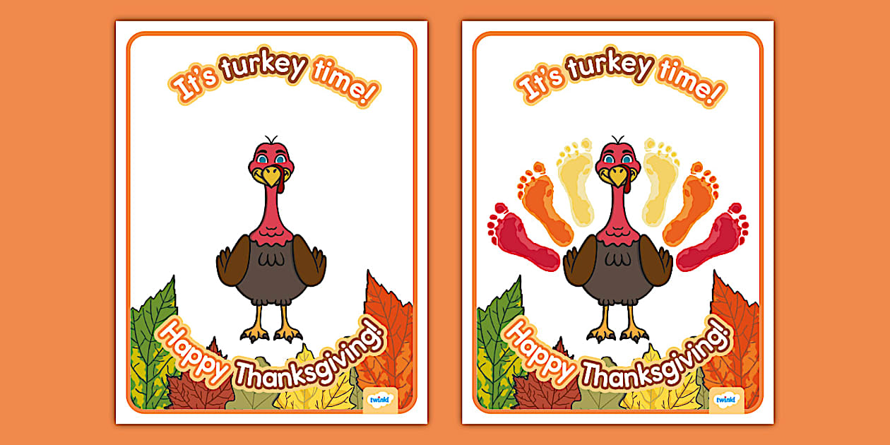Turkey Footprint Craft | Thanksgiving | Twinkl USA - Twinkl