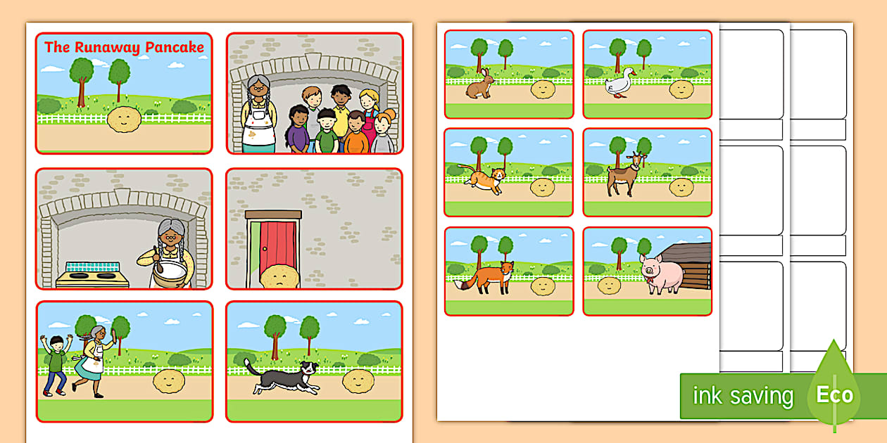 The Runaway Pancake Story Sequencing Worksheet - Twinkl